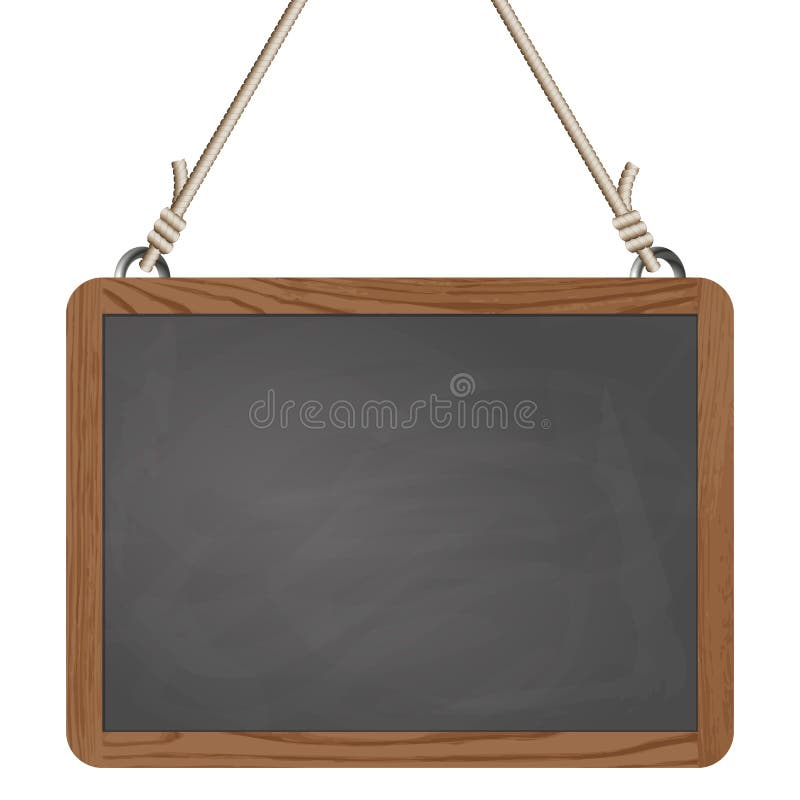 Black Board Hanging on Ropes Stock Vector - Illustration of banner ...