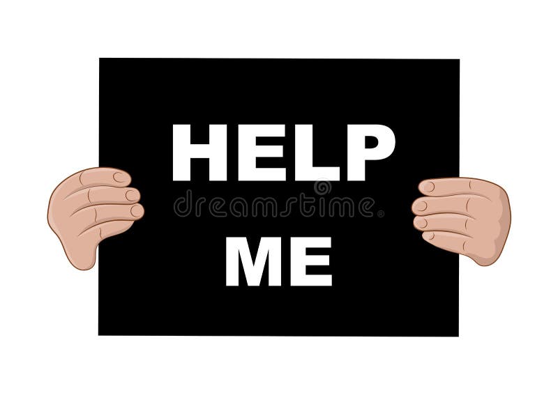 Black Board with the Inscription HELP ME. Vector Illustration Stock ...