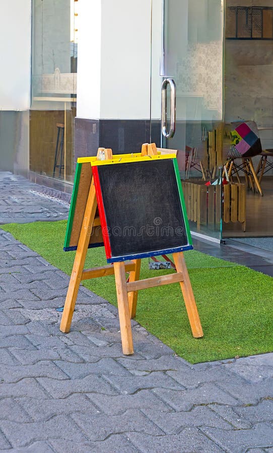 Black board panel outside stock image. Image of board - 330288787
