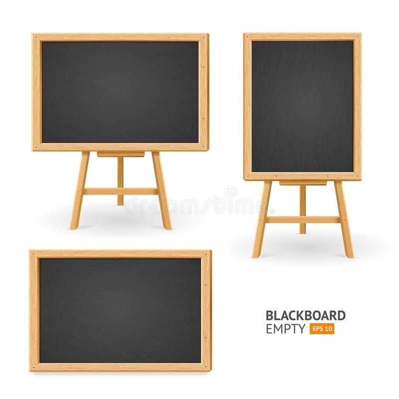 Black Board on Easel Front View Vector Stock Vector - Illustration of ...