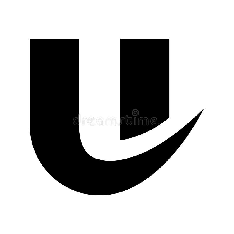 Black Bold Curvy Shaped Letter U Icon Stock Vector - Illustration of ...