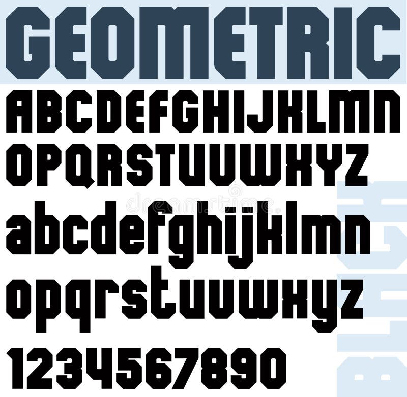 Black Bold Font and Numbers. Stock Vector - Illustration of headline ...