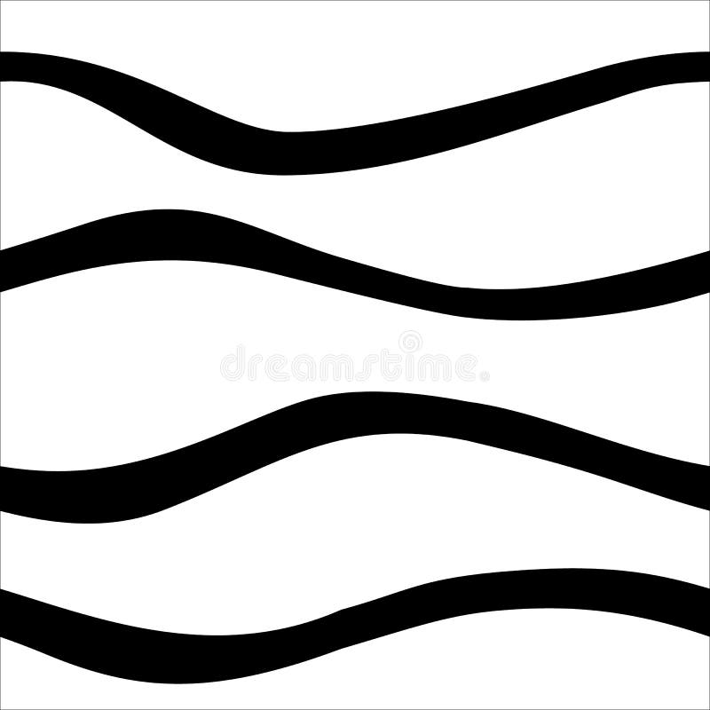 Black Bold Horisontal Waves. Simple Seamless Pattern Stock Vector ...
