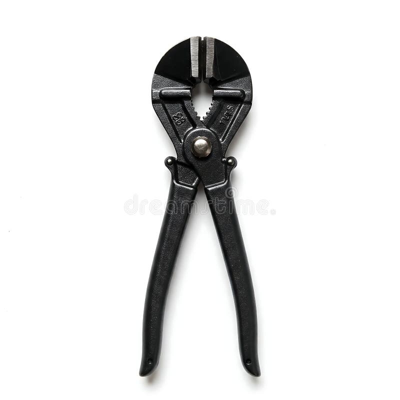 Black Bolt Cutter Isolated on White Background Stock Illustration ...