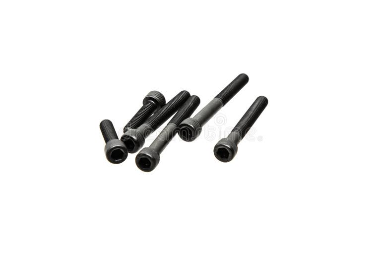 Black Bolts for the Tool Hex. Modern Fastening Elements Stock Image ...