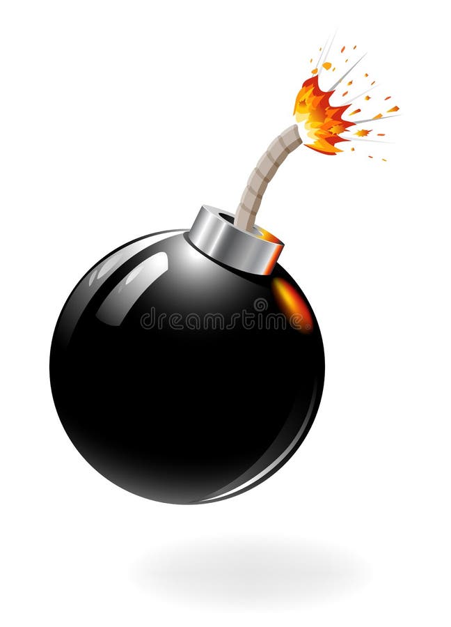 Black Bomb Icon stock vector. Illustration of dark, graphic - 23575802