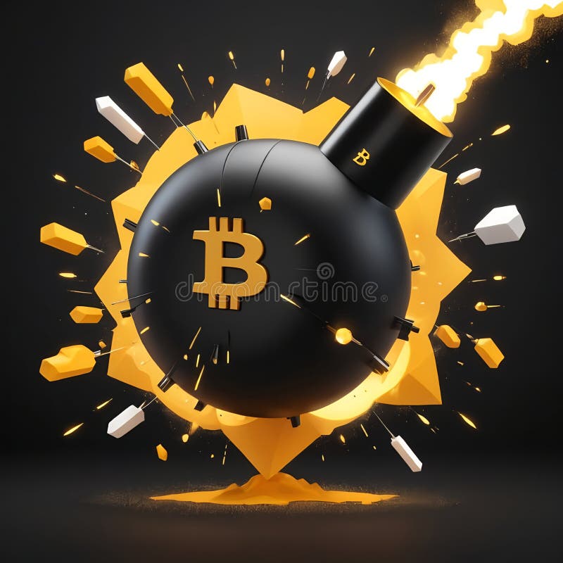 Exploding Bomb with Symbols Stock Illustration - Illustration of social ...