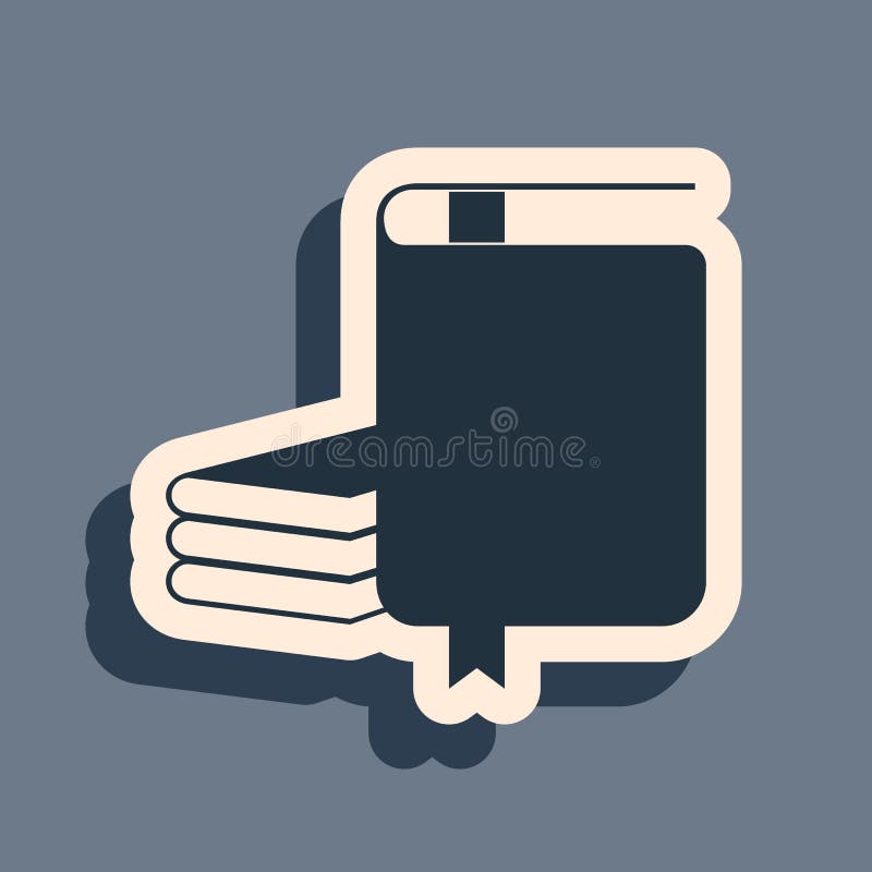 Black Book Icon Isolated on Grey Background. Long Shadow Style Stock ...