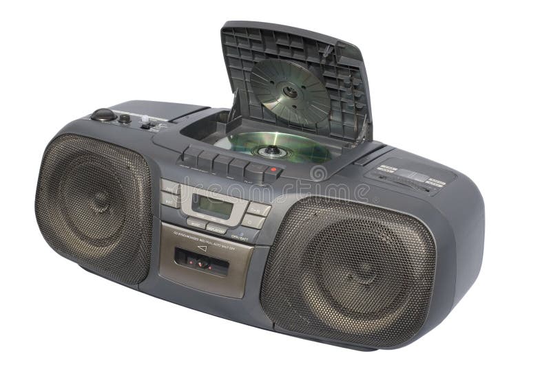 Silver Boom Box Stereo Angle Stock Image - Image of digital, sound: 4023033