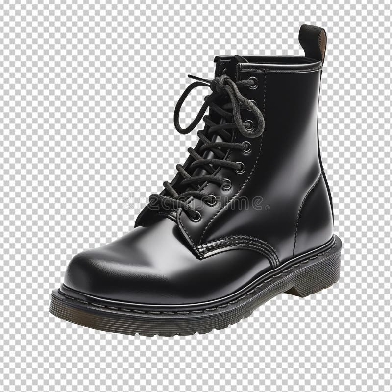 Black Boot Isolated on Transparent Background Stock Photo ...