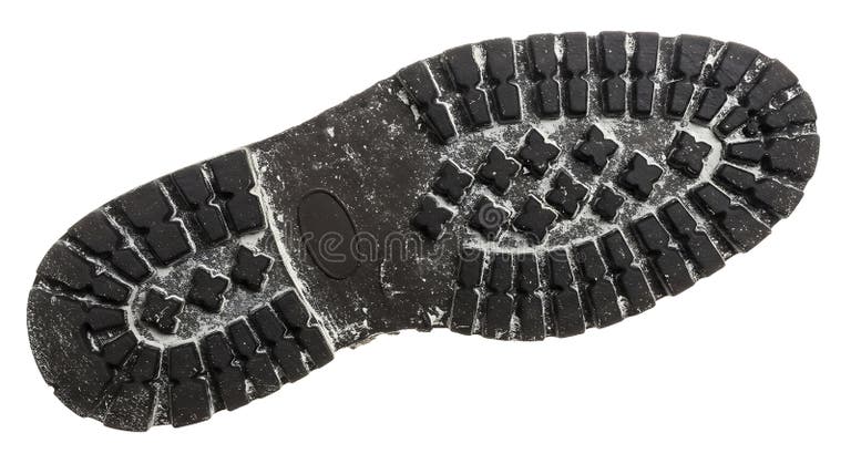 Black Boot Sole with a Rugged, Lug Pattern Designed for Traction ...