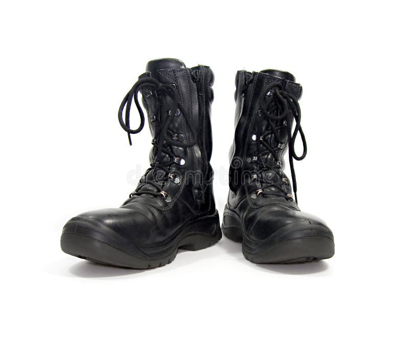 Black boots stock photo. Image of shoes, pair, used, police - 8052108
