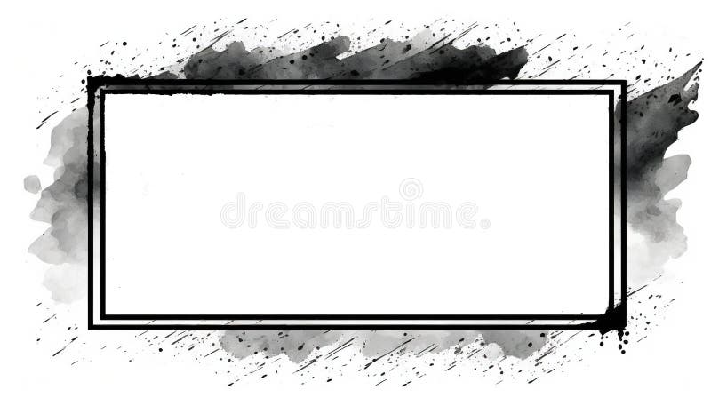 Simple Black Border Image. Watercolor Black Frame Stock Illustration ...