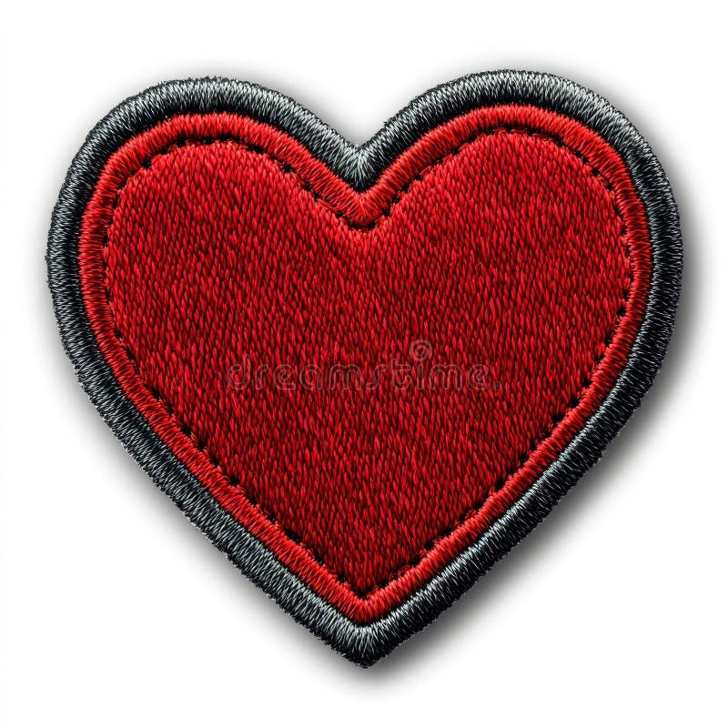 A Black-bordered Heart-shaped Embroidered Patch, Perfect for Expressing ...