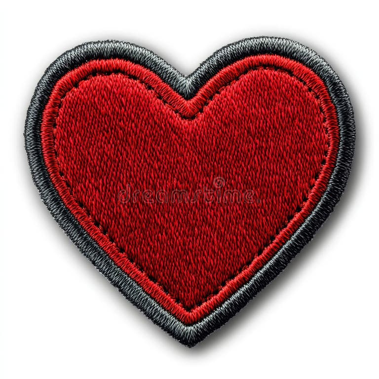A Black-bordered Heart-shaped Embroidered Patch, Perfect for Expressing ...