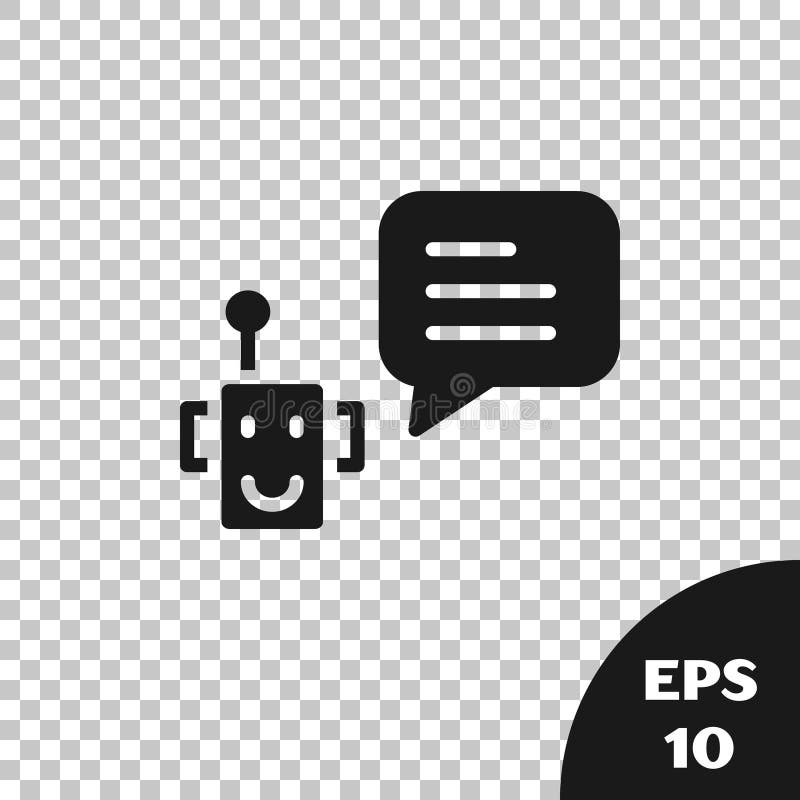 Black Bot Icon Isolated on Transparent Background. Robot Icon Stock ...