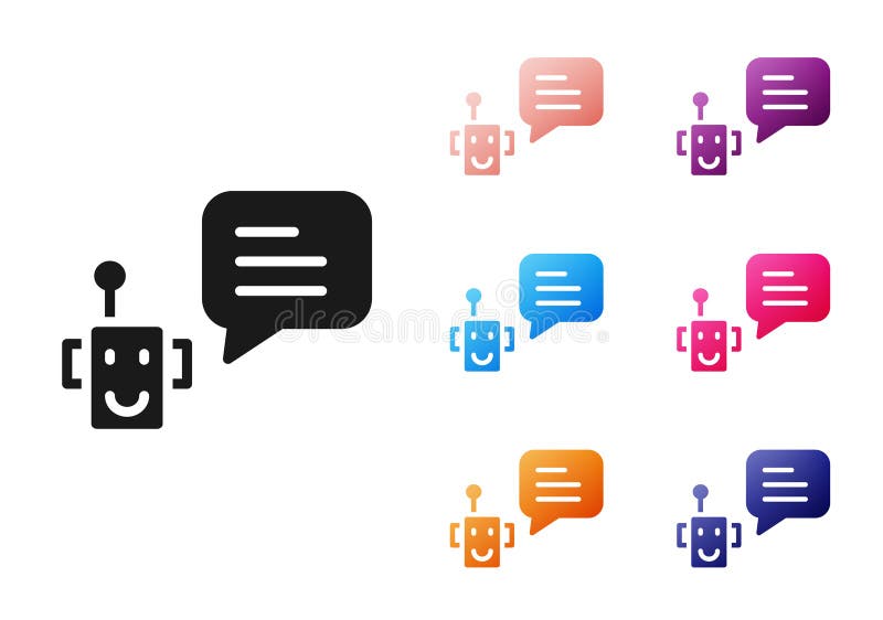 Black Bot Icon Isolated on White Background. Robot Icon. Set Icons ...