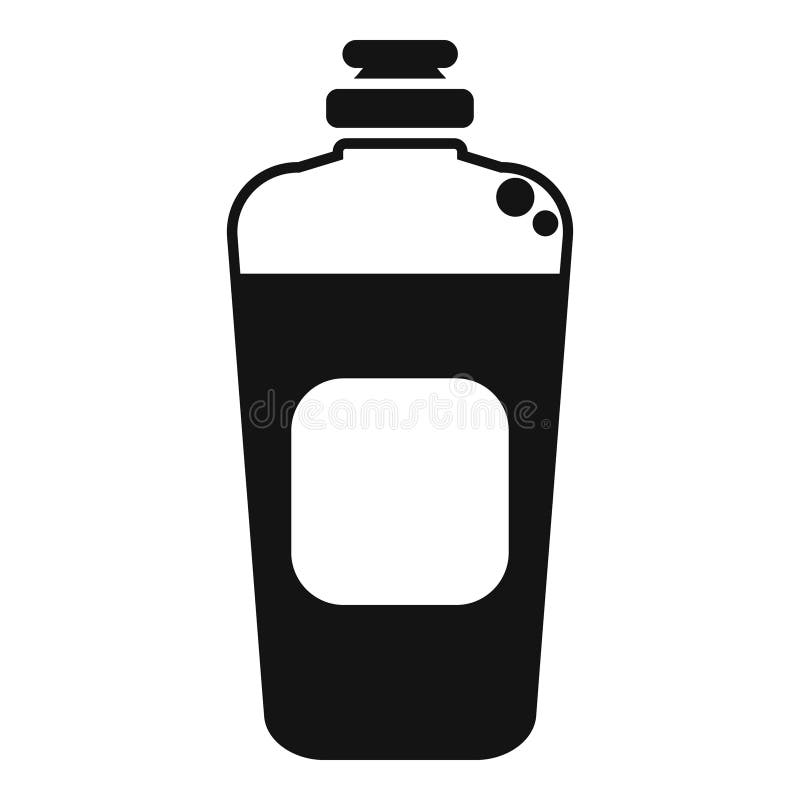 Black Bottle of Shampoo or Shower Gel Icon Stock Illustration ...