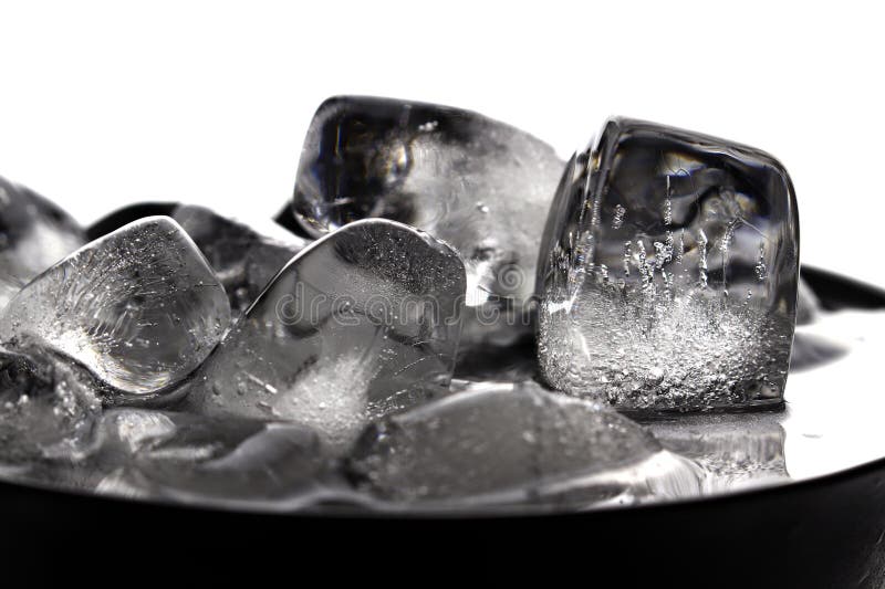 Black Bowl Filled To the Brim with Ice Stock Image - Image of bunch ...