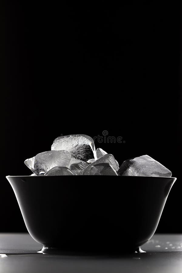 Black Bowl Filled To the Brim with Ice Stock Image - Image of frosty ...