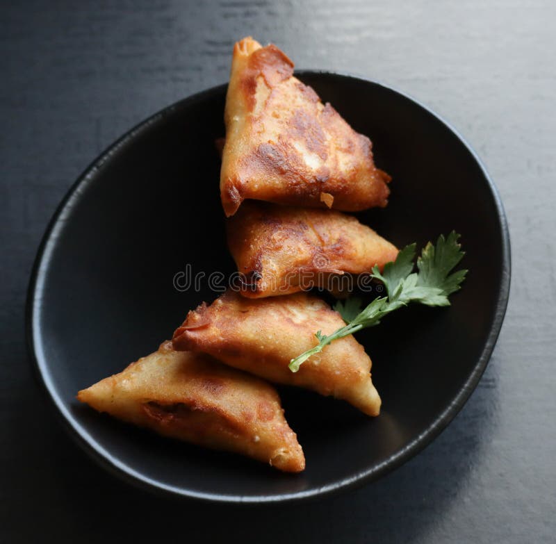Fried Samosas stock image. Image of closeup, chillies - 108572405