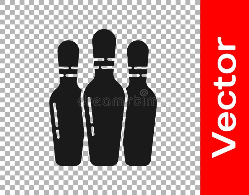 Black Bowling Pin Icon Isolated on White Background. Circle Button ... Black Bowling Pin Icon Isolated on White Background. Circle Button ...