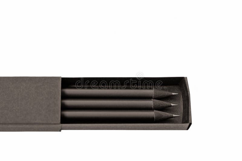 Black Box with Black Pencils Stock Photo - Image of sketch, black: 58759612