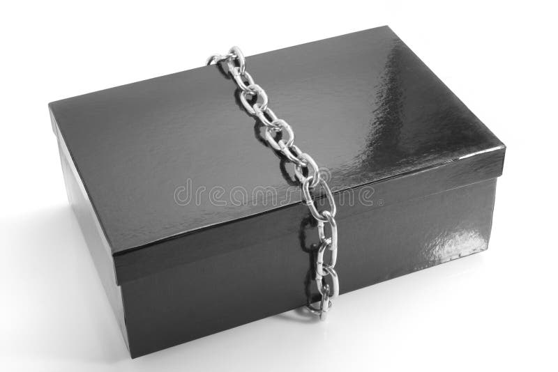 Black box and chain stock photo. Image of purchase, cargo - 8299022