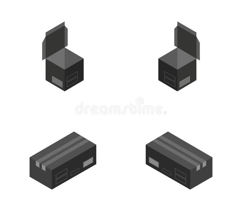 Black Box Icon Illustrated in Vector on White Background Stock ...