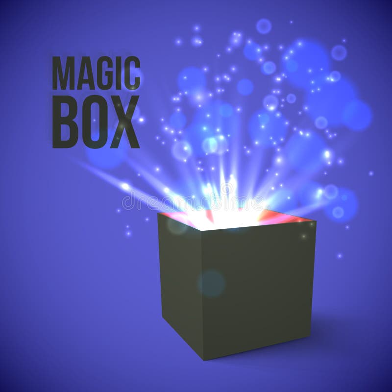Black Box with Magic Lights Vector Stock Vector - Illustration of light ...