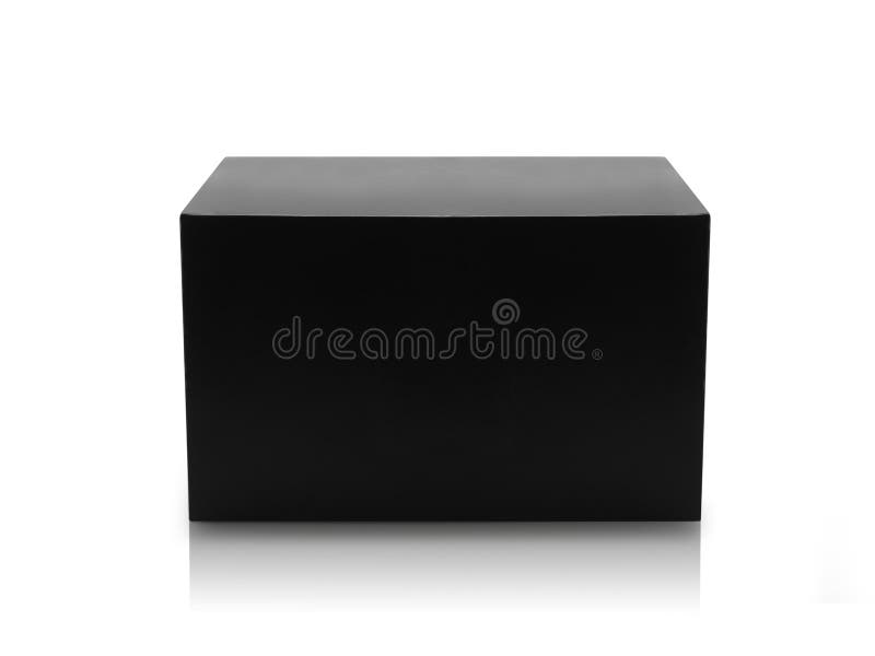 Black Box Product Packaging in Side View Isolated on White Background ...