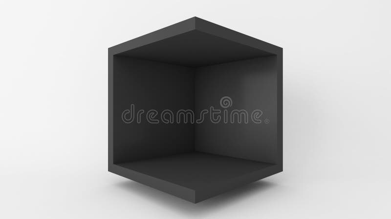 Black Box-shaped Room on a White Background. ,3d Rendering Stock ...