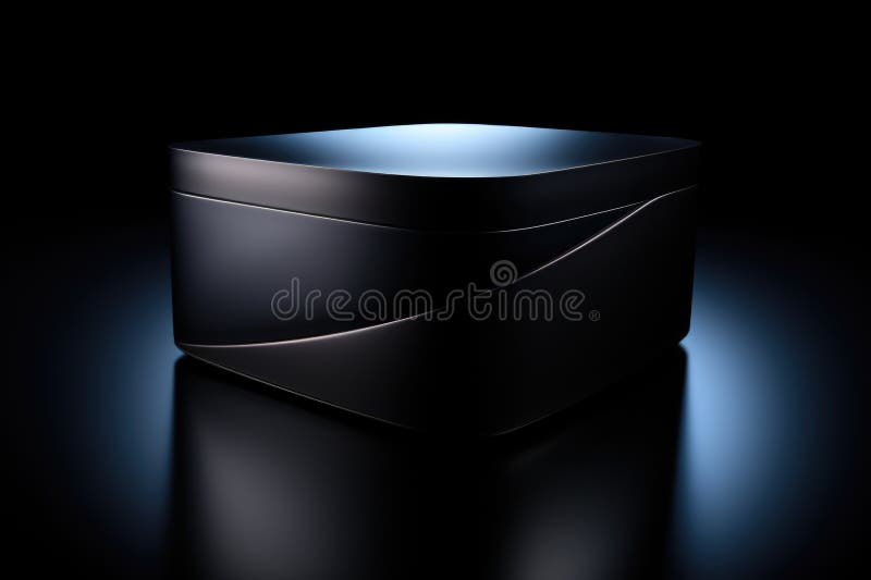 A Black Box Sitting on Top of a Table Stock Illustration - Illustration ...