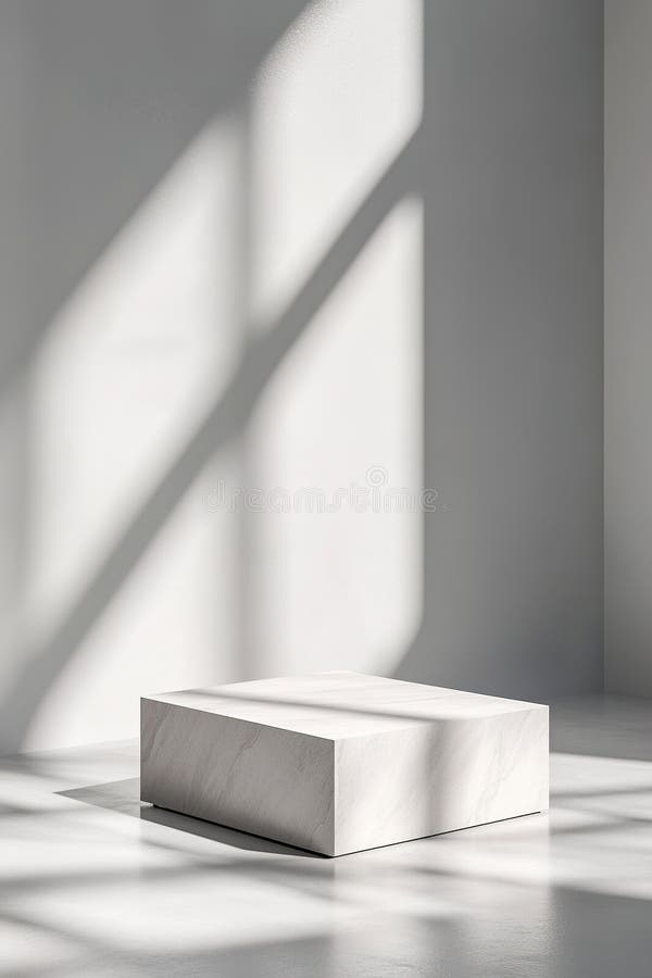 A Black Box Stage Features Stark White Light Emphasizing Abstract ...