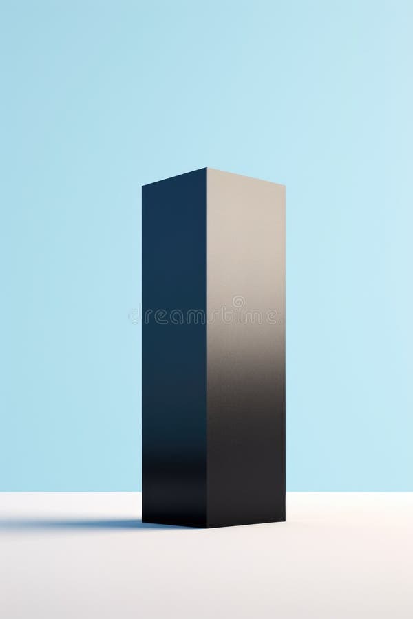 A Black Box is Standing on a White Surface. the Box is Tall and Narrow ...