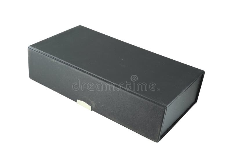 Black Paper Box on White Background. Stock Image - Image of isolated ...