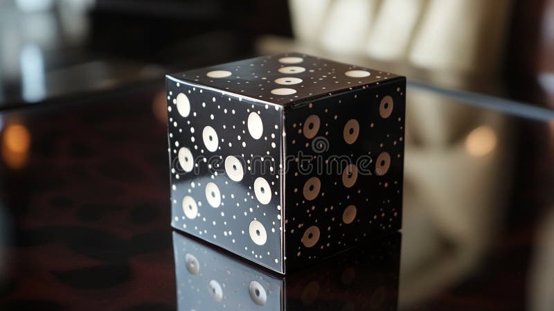 A Black Box with White Dots on it Sits on a Table Stock Illustration ...