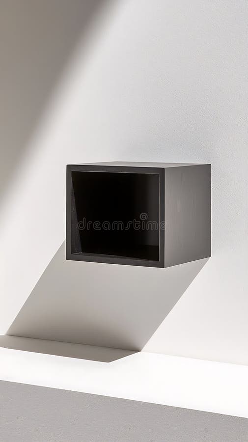 A Black Box with a White Wall Behind it Stock Illustration ...