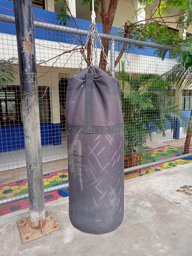 Black Boxing Bag in the Park Stock Image - Image of city, backyard ...