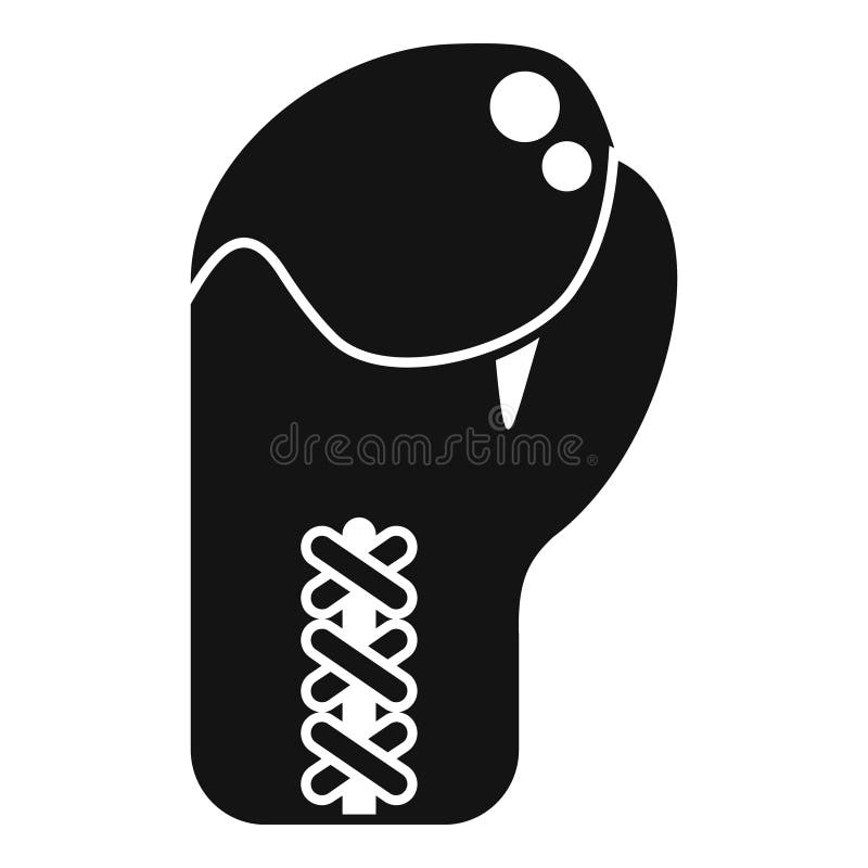 Black Boxing Glove Showing Sharp Fangs with Laces Fastening Stock ...