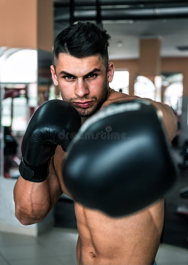Black boxing gloves stock image. Image of fighter, male - 117809699