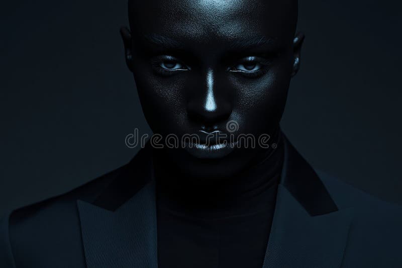 Black Boy Looking at Camera Against Tan Studio Background, Generative ...