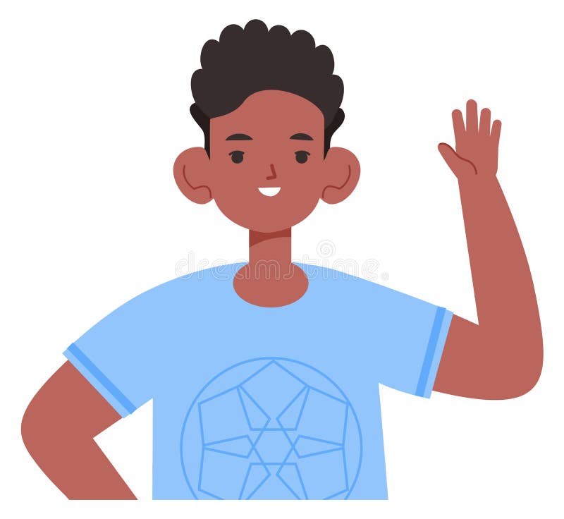 Black Child Waving Hello Stock Illustrations – 178 Black Child Waving ...