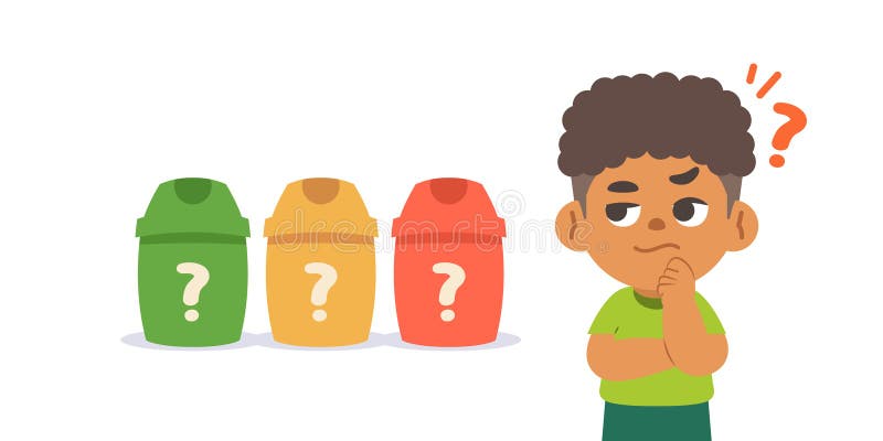 A Black Boy Wondered about the Different Types of Trash Bins ...