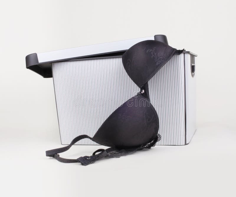 Black bra in box stock photo. Image of fabric, brassiere - 27841054