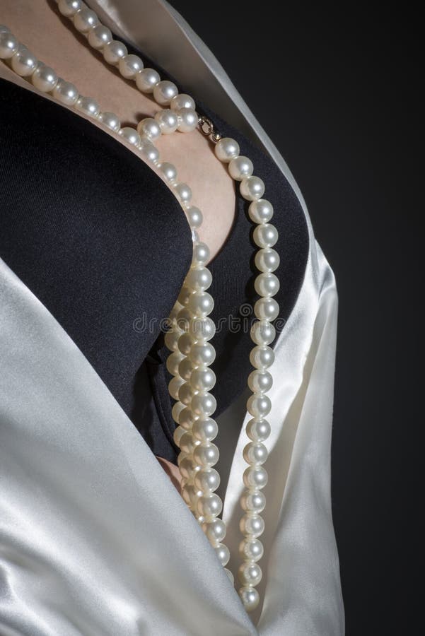 Black bra and pearls stock photo. Image of elegance, beauty - 30368202