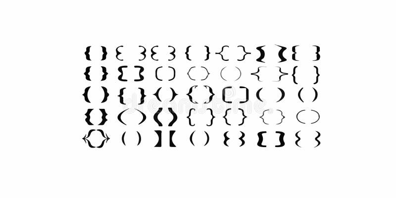 Print BRACKET ICON COLLECTION.BLACK BRACKET SET. Stock Illustration ...