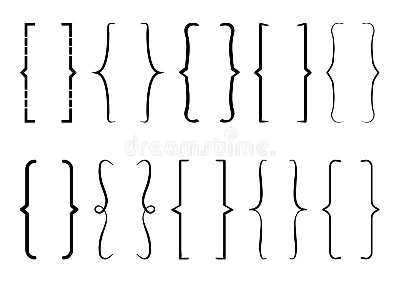 Black Bracket Set. Vector Illustration Stock Illustration ...
