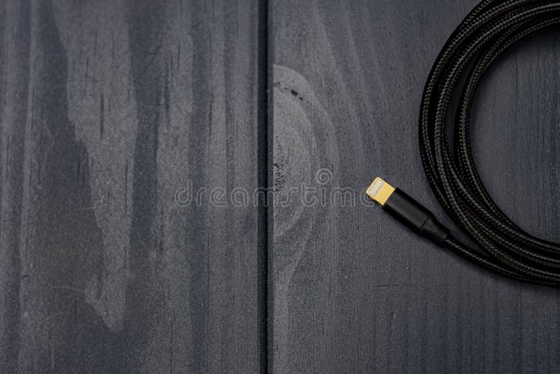 Black Braided Fabric Cable with Lightning Terminal To Connect To ...