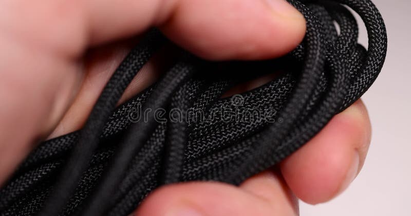 Thin Braided from Black Threads Electric Wire Stock Footage - Video of ...